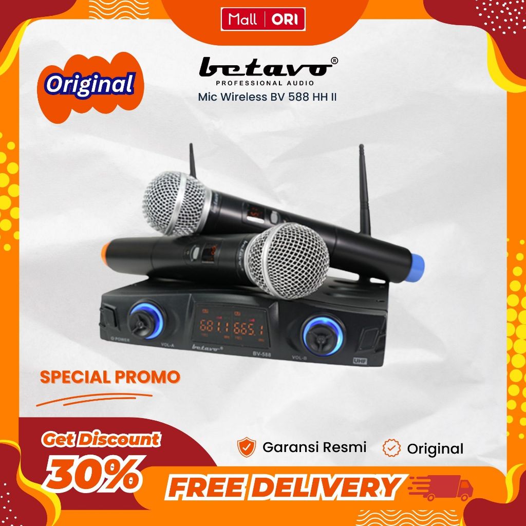 Jual Microphone Wireless Betavo BV-588 HH II Hitam | Shopee Indonesia