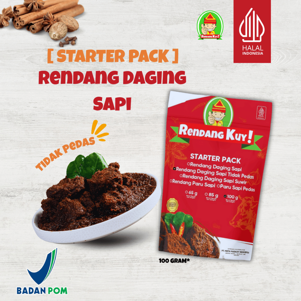 Jual Rendang Kuy! - Starter Pack Rendang Daging Sapi Tidak Pedas 100 Gram | Shopee Indonesia