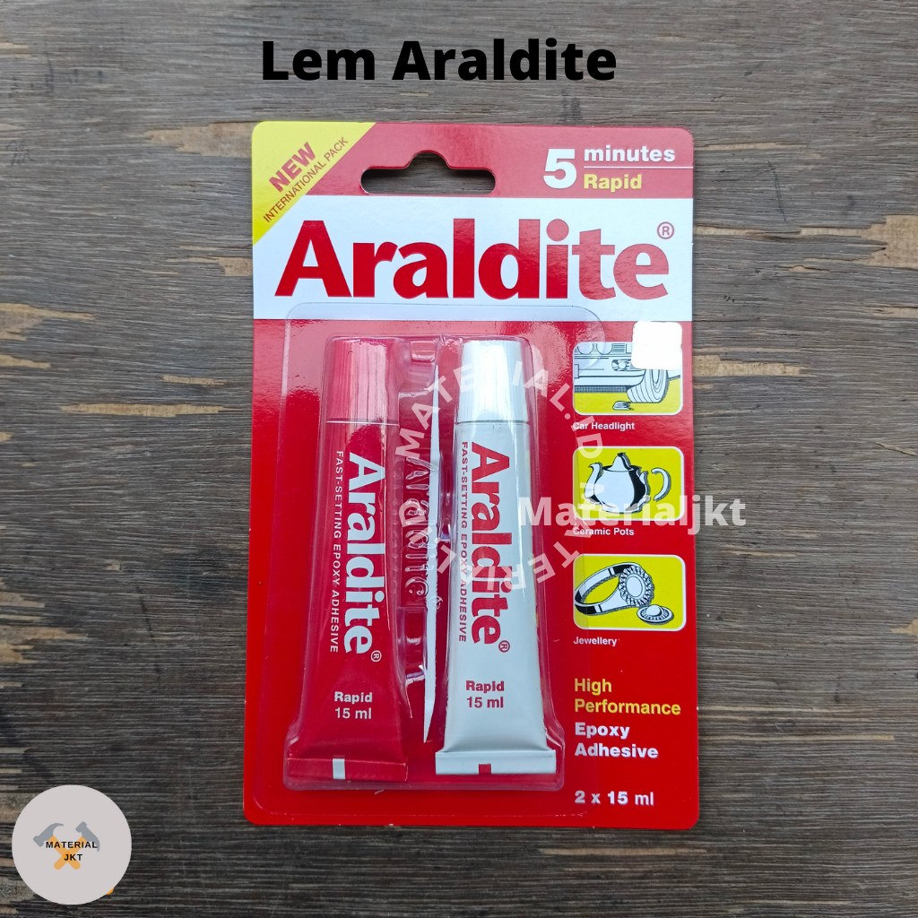 Jual Lem Araldite Merah/Lem Besi Epoxy Rapid 5 Minutes Hardener ...