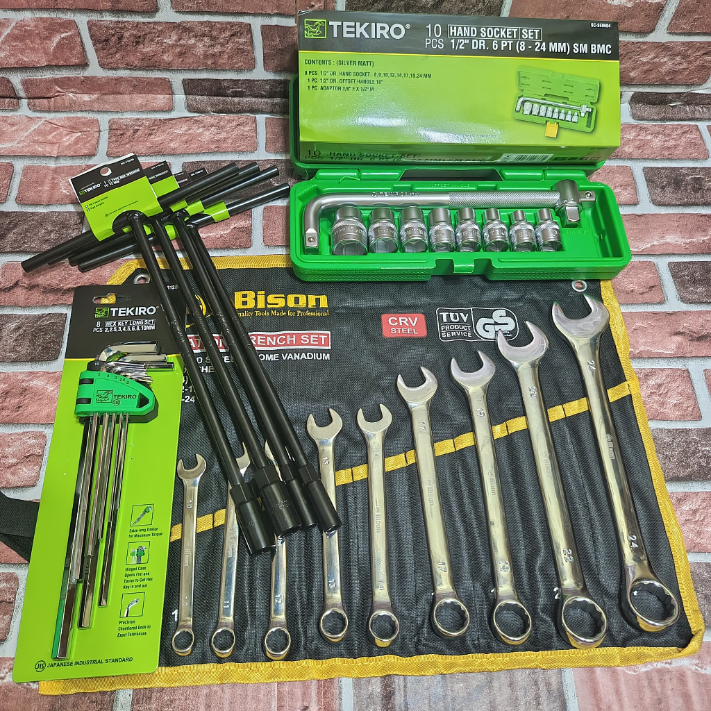 Jual TEKIRO PAKET Lengkap full set Socket 10 Pcs 1/2" Dr 6 Pt 8 - 24 Mm / Paket Alat Bengkel ...