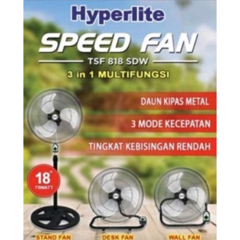 Jual Hyperlite Speed Fan Kipas Angin Tornado 3 in 1 TSF 818 SDW | Shopee Indonesia