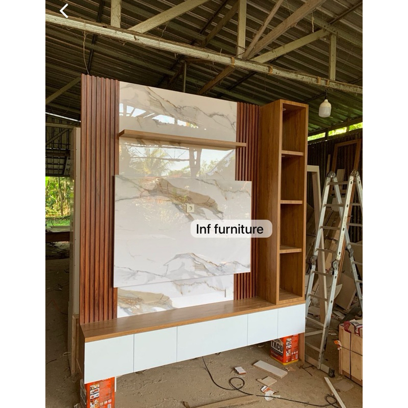 Jual backdrop tv minimalis hpl premium | Shopee Indonesia