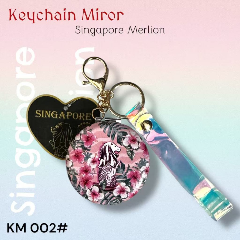Jual Souvenir Keychain Gantungan Mirror Singapore Merlion Cermin ...