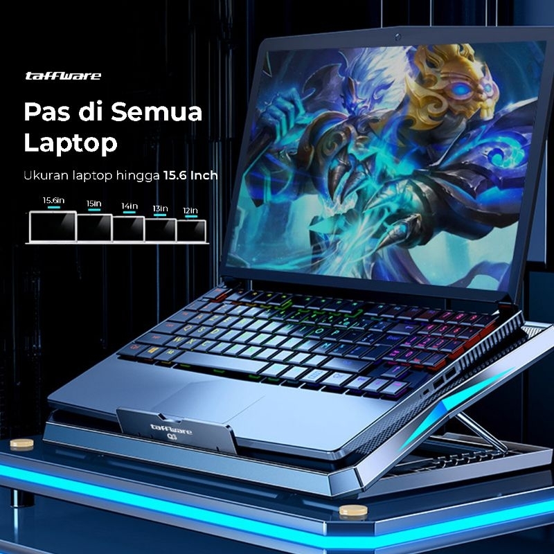 Jual TAFFWARE Gaming Cooling Pad Laptop 6 Fan - Q3 7RCF18BK | Shopee ...