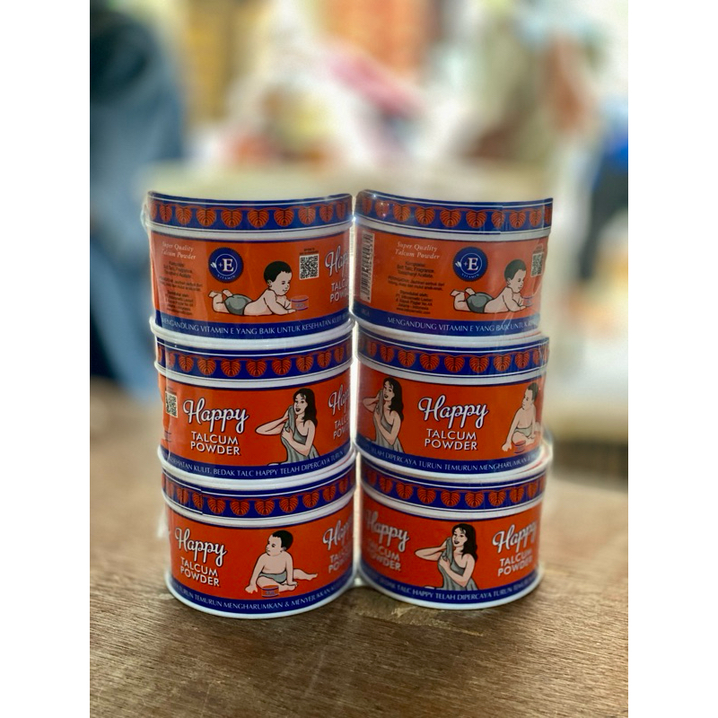 Jual BEDAK HAPPY TALCUM POWDER ( PACK ISI 6 ) | Shopee Indonesia