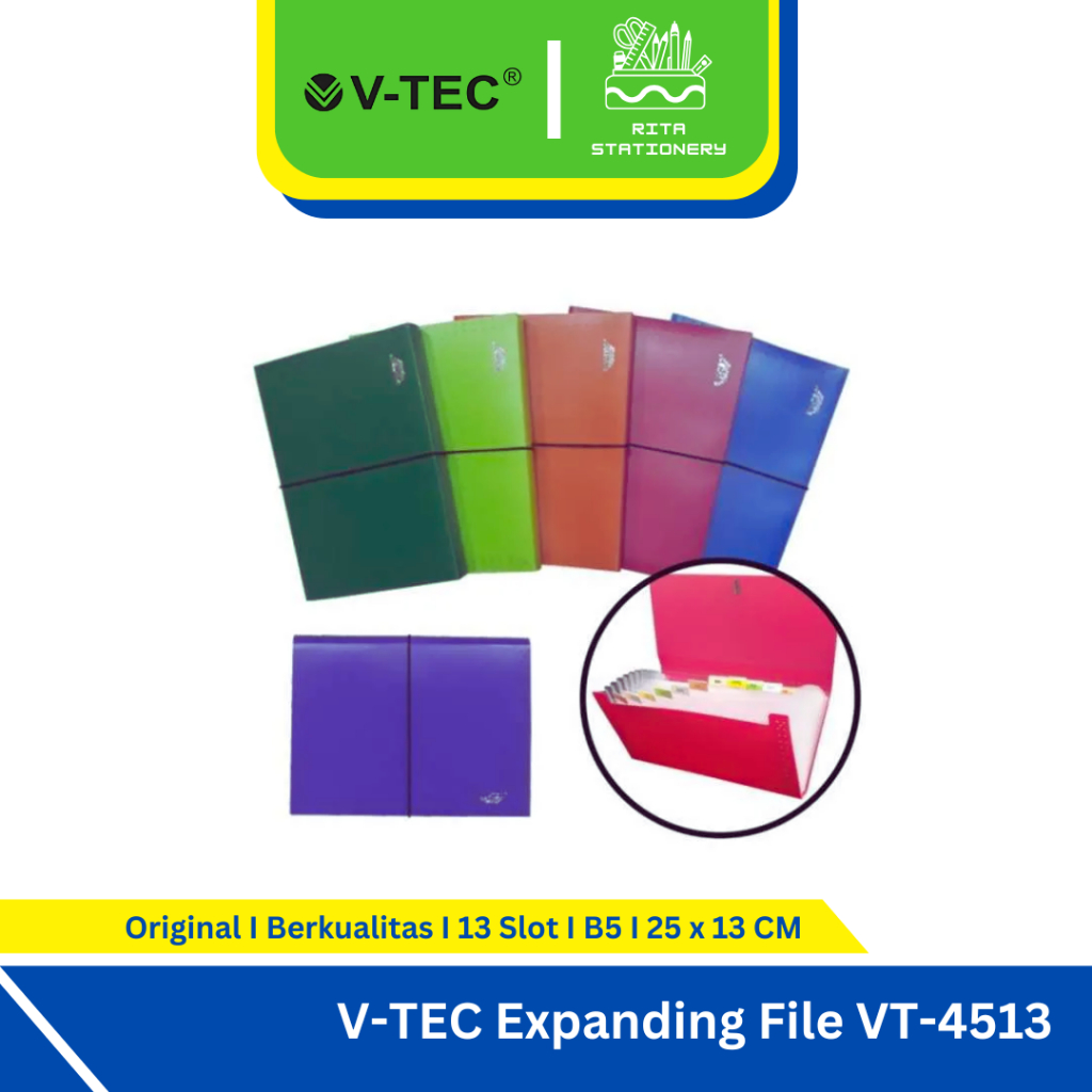 Jual V-TEC Expanding File VT-4513 / Expanding File Plastik/ Map Nota ...