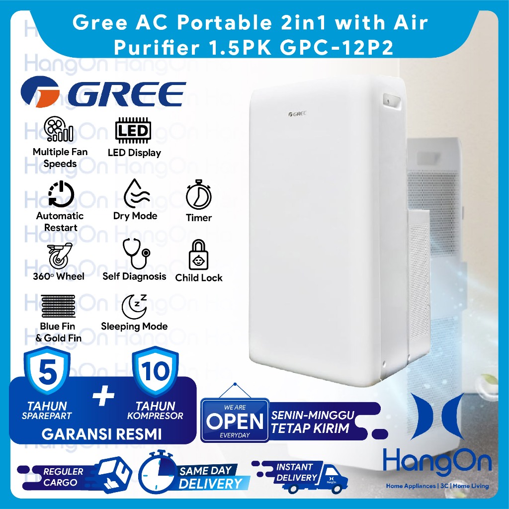 Jual Gree GPC-12P2 AC Portable 1.5PK With Air Purifier Pendingin ...