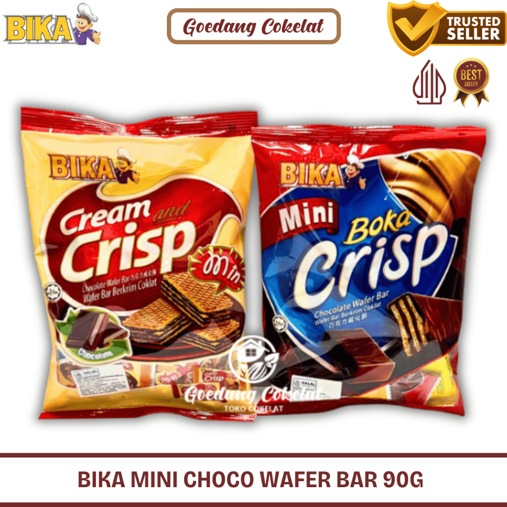 Jual Bika Chocolate Wafer Bar Berkrim Coklat Cokelat Boka Cream Crisp ...