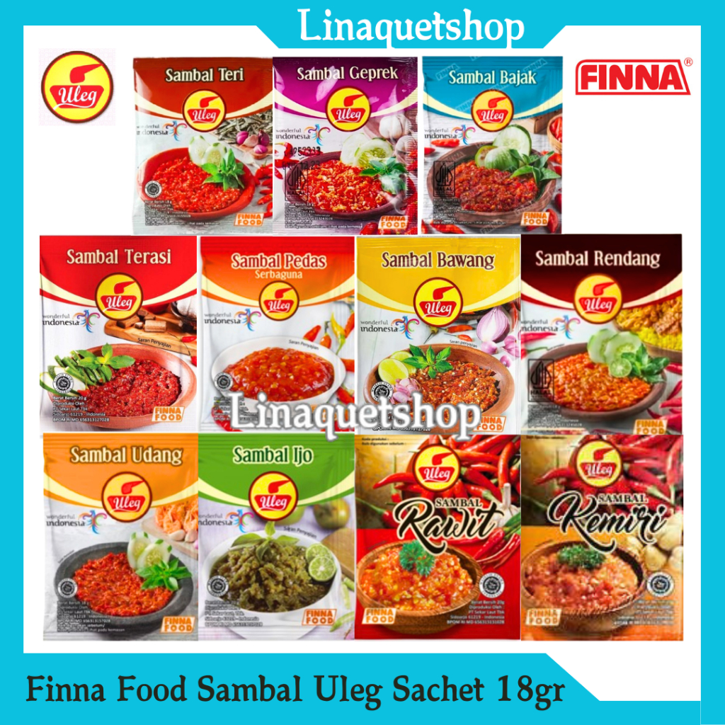 Jual FINNA FOOD Sambal Uleg Sachet 18gr (1 Pcs) | Shopee Indonesia