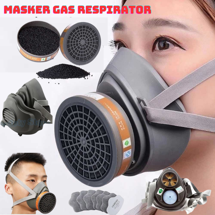 Jual KALLA Masker GAS Kimia debu Tukang Cat polusi las Dengan Filter ...