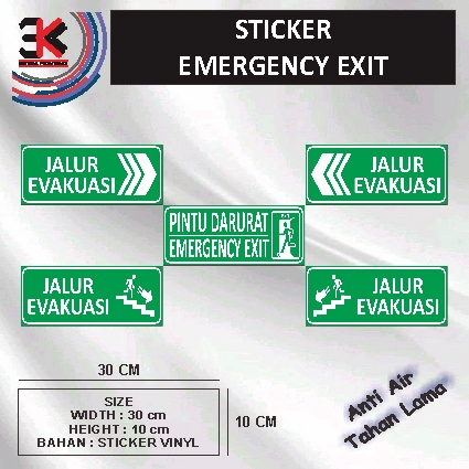Jual STIKER PINTU DARURAT EMERGENCY EXIT EVAKUASI STICKER JALUR ...