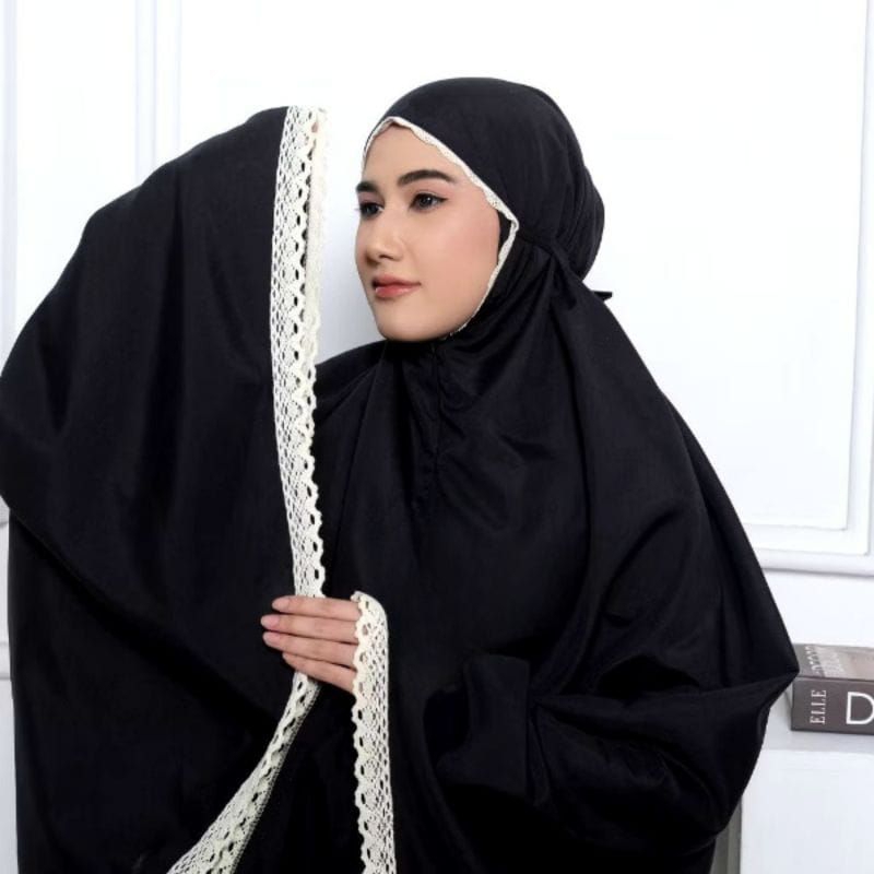 Jual Mukena Katun All size Premium Dewasa2in1 Mini pouch Renda ...