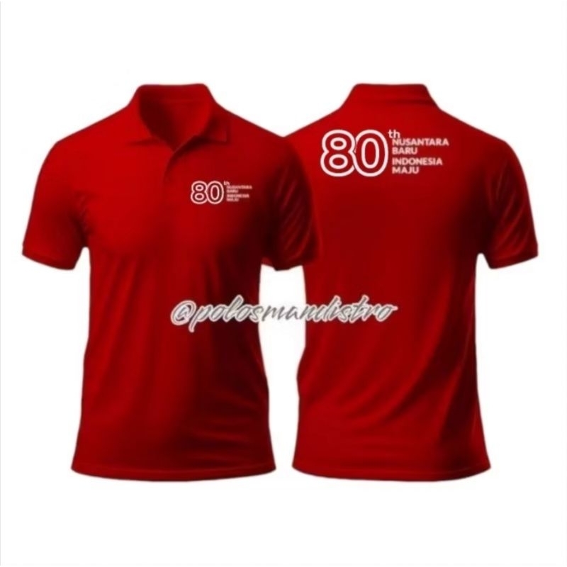 Jual kaos polo shirt kemerdekaan indonesia hut ri ke 80th kode559695 / baju kerah hut ri ke 80 ...