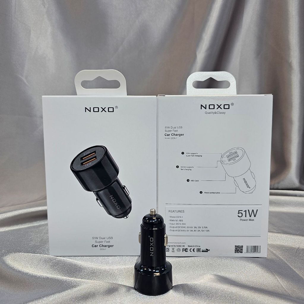 Jual NOXO Dual USB 51 Watt Car Charger Fast Charging CCN-1 | Shopee ...