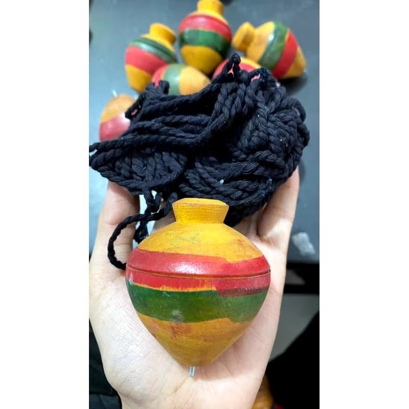 Jual Gasing Kayu Tradisional Warna-warni Isi Banyak (Paket isi 10 pcs ...