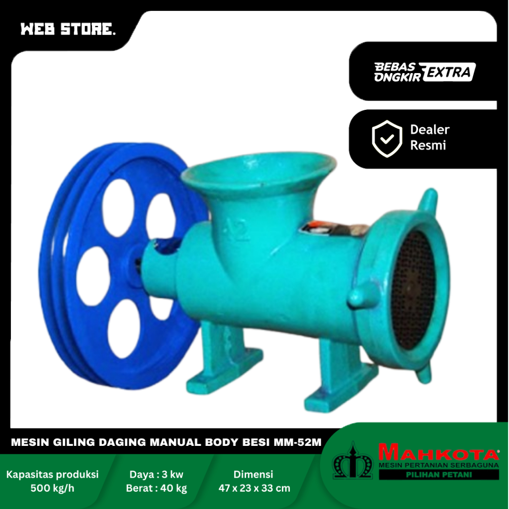 Jual Mesin Gilingan Daging Manual Meat Grinder Body Besi MM-52S Mahkota ...