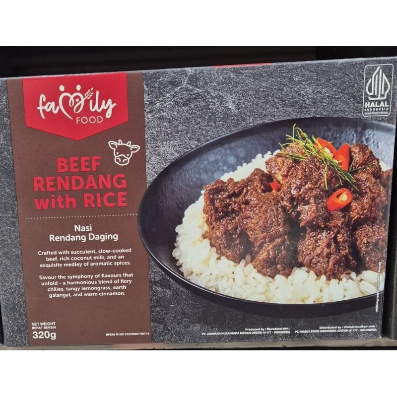 Jual Nasi Rendang Daging FAMILY FOOD Beef Rendang With Rice 320g - HK ...