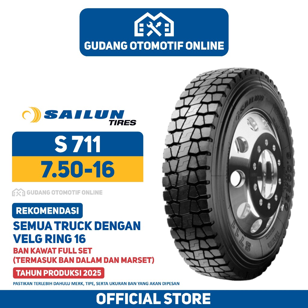 Jual Ban Truk Sailun S711 750 R16 16 Truck Colt Diesel Canter Ragasa 7.50 R16 | Shopee Indonesia
