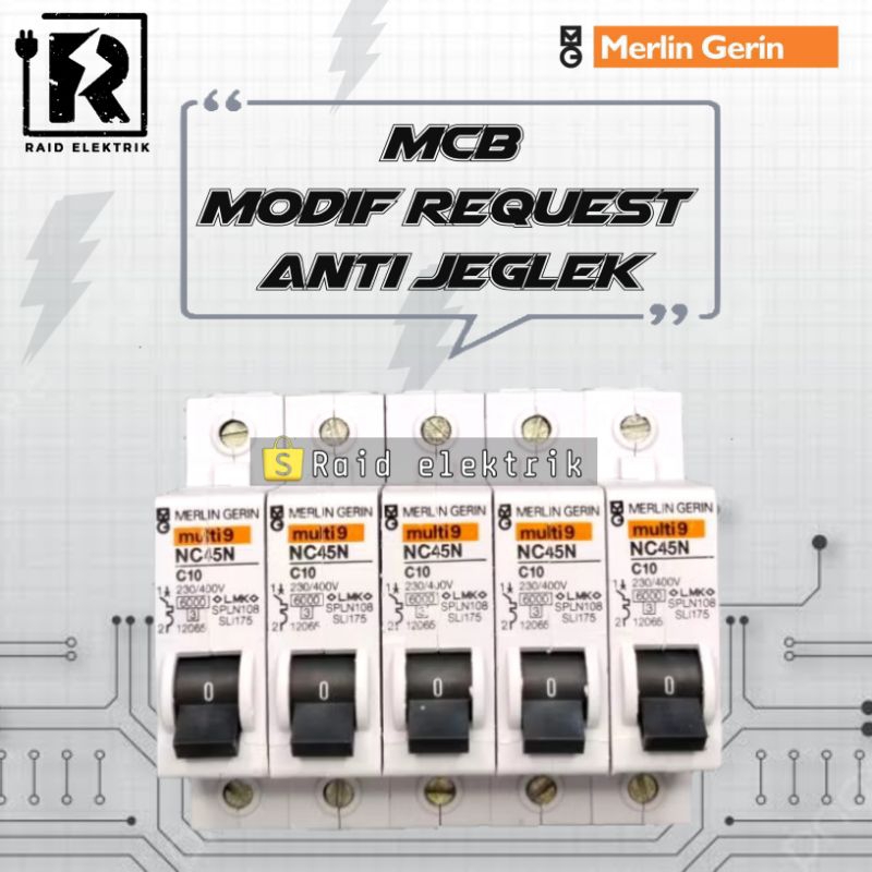 Jual MCB Modif Merlin gerin kepala hitam Anti jeglek | Shopee Indonesia