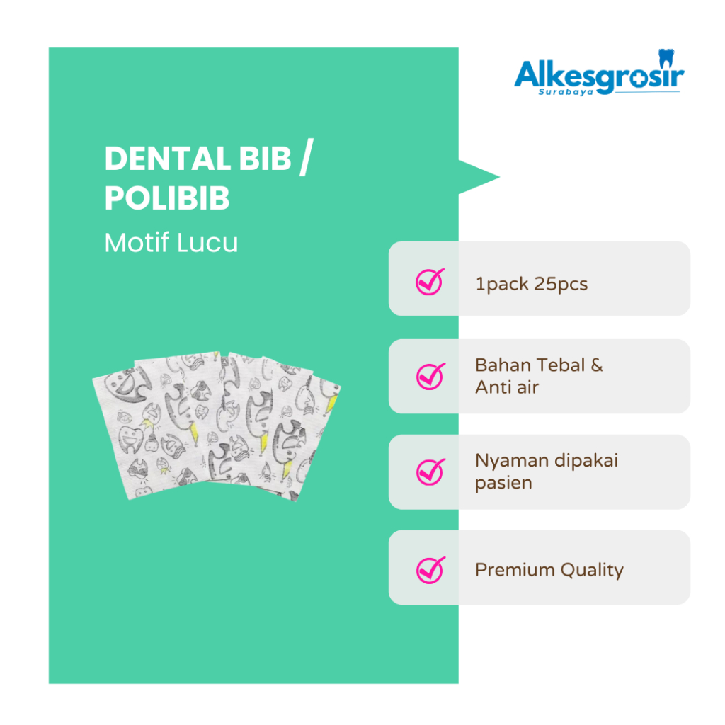 Jual Polibib Polybib Dental Bib Motif Lucu Tali Celemek Pasien Dokter ...