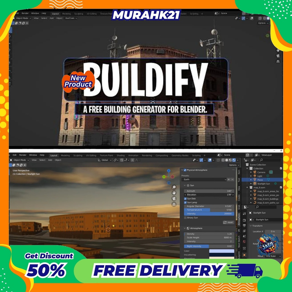 Jual Buildify 3D Blender addons Plugin Terbaru Blender 3D | Shopee Indonesia
