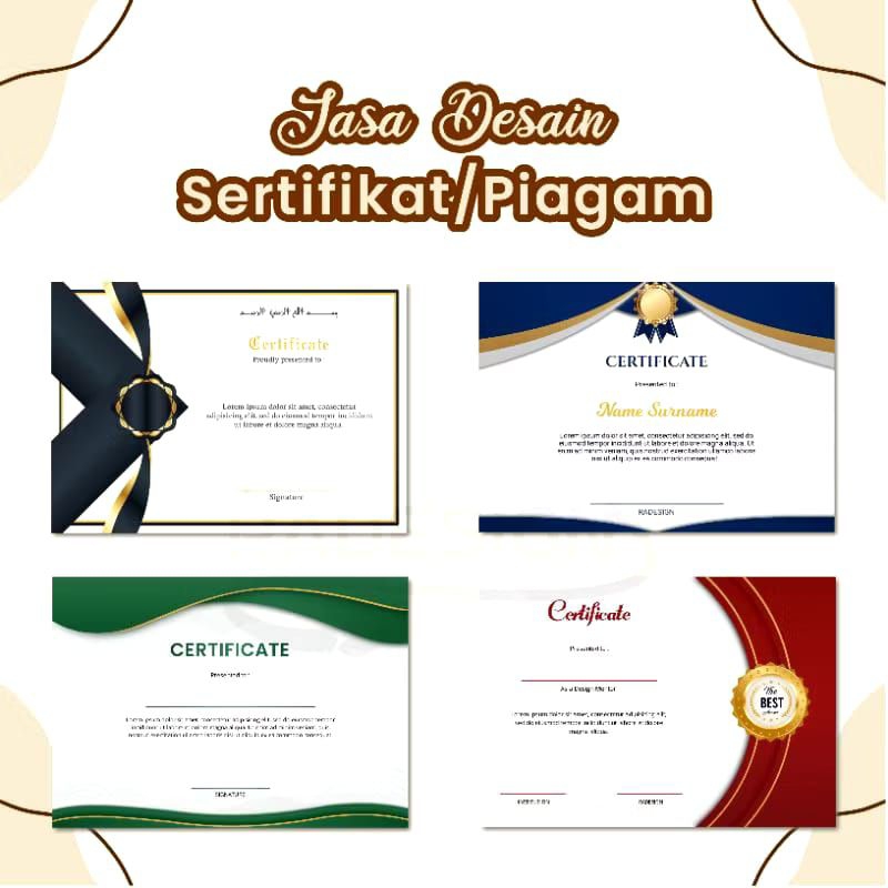 Jual Ready Semua Sertifikat • Jasa Edit Desain Sertifikat/Lomba/Piagam ...