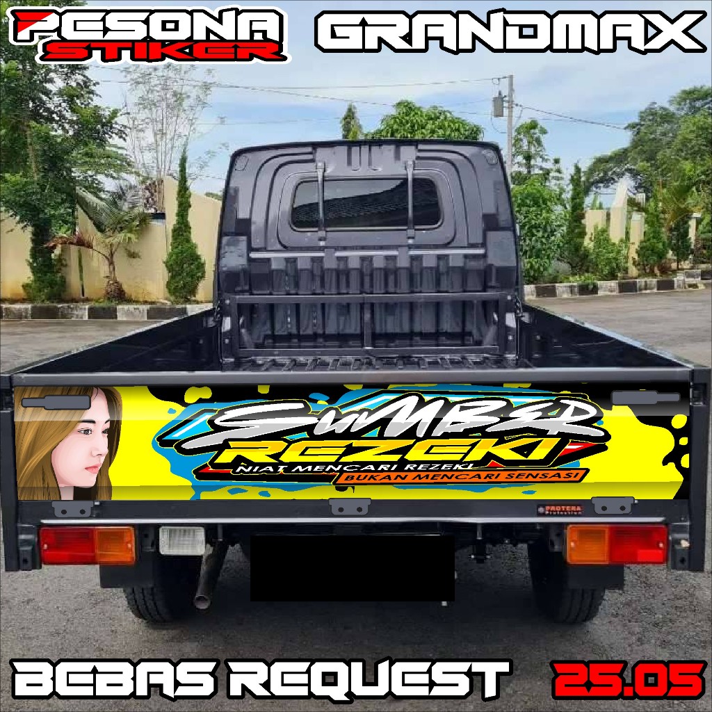 Jual stiker decal pintu belakang grandmax pick up decal stiker bak ...