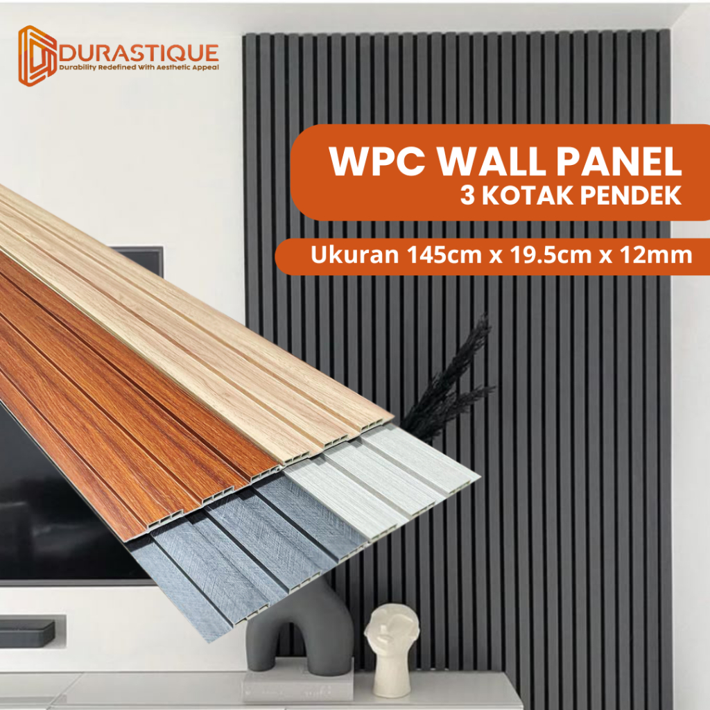 Jual (2 PCS) Wood WPC Wall panel kotak ukuran 1.45M X 19.5CM X 12MM ...