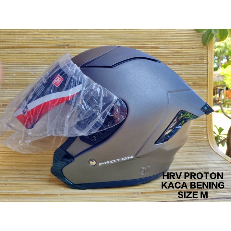 Jual helm HRV Proton gold doff visior bening | Shopee Indonesia