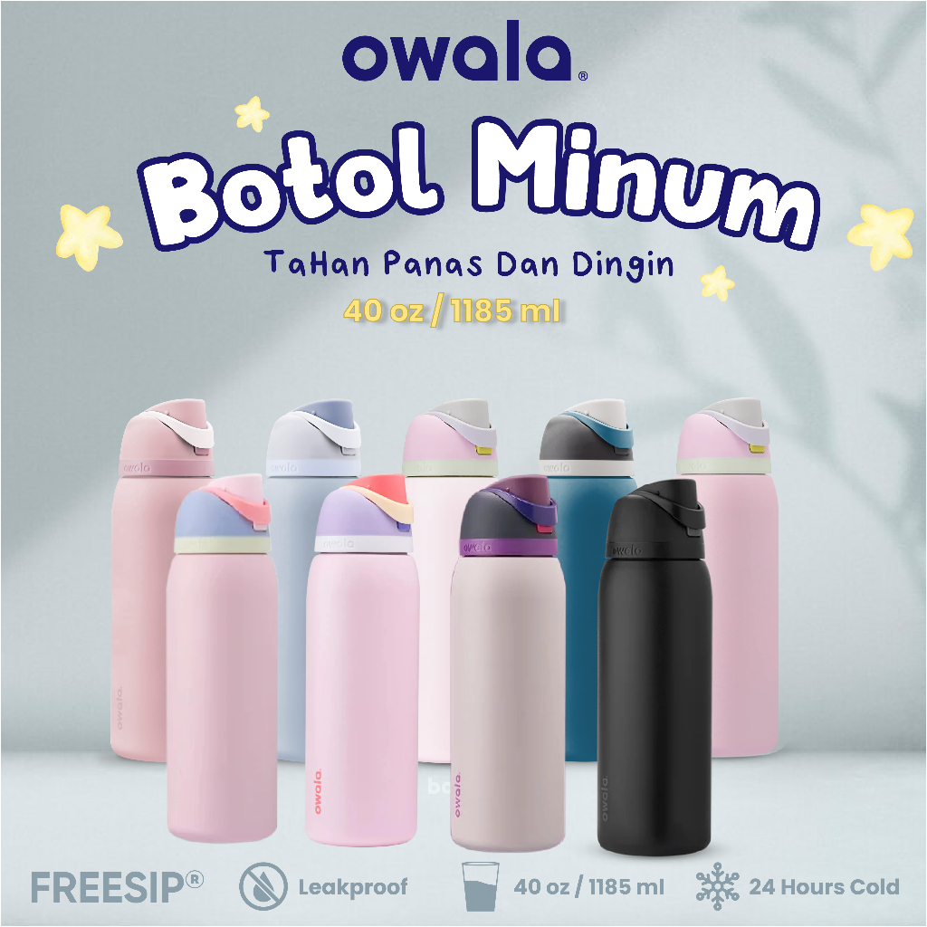Jual Tumbler Botol Minum Owala Freesip 40 OZ/1185 ml Jumbo Tahan Panas ...