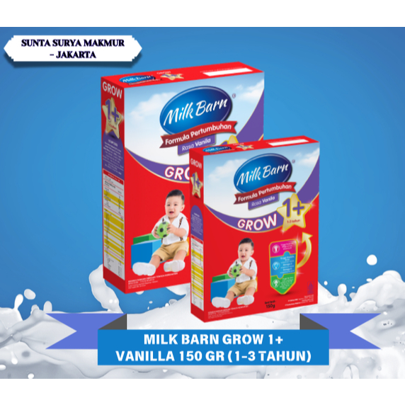 Jual Susu Formula Milk Barn Grow 1+ Rasa Vanila 1-3 Tahun 150 Gr ...