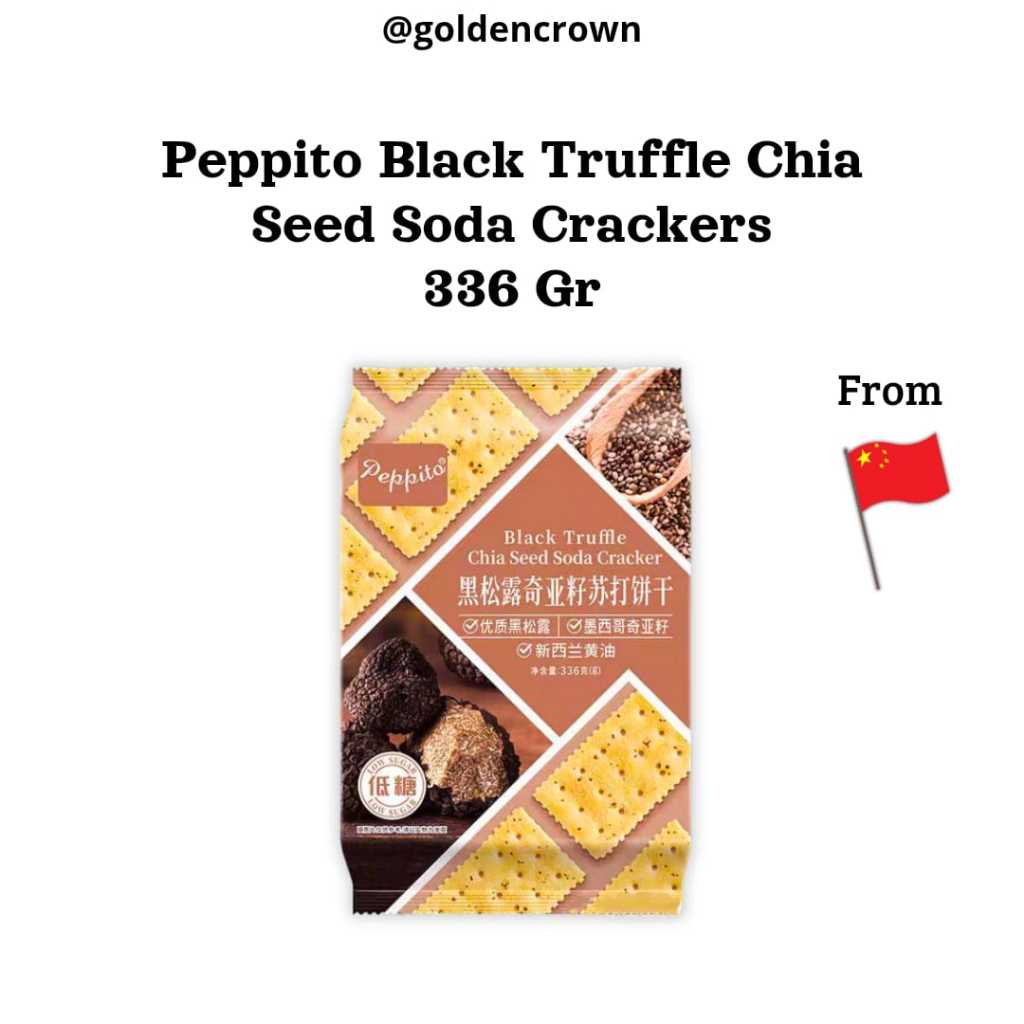 Jual Peppito Black Truffle Flavor Chia Seed Soda Crackers / Kreker Soda ...
