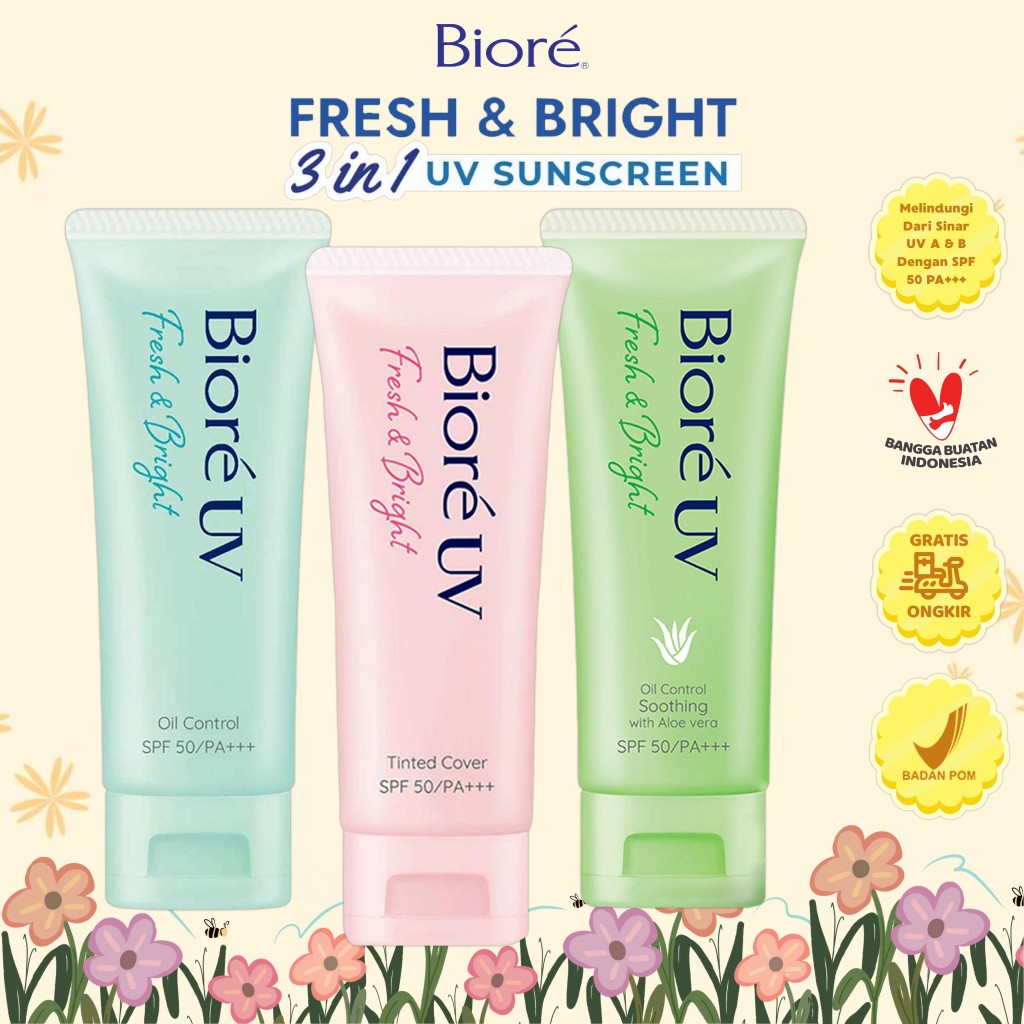 Jual BIORE Fresh & Bright UV SPF 50 PA+++ - Oil Control Matte | Instant Cover | Oil Control ...
