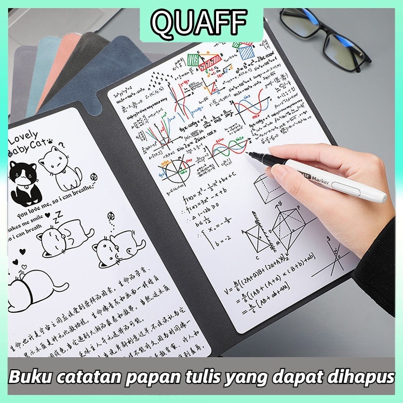 Jual Papan Tulis Portable A5 Whiteboard Notebook PU Leather with Pen ...