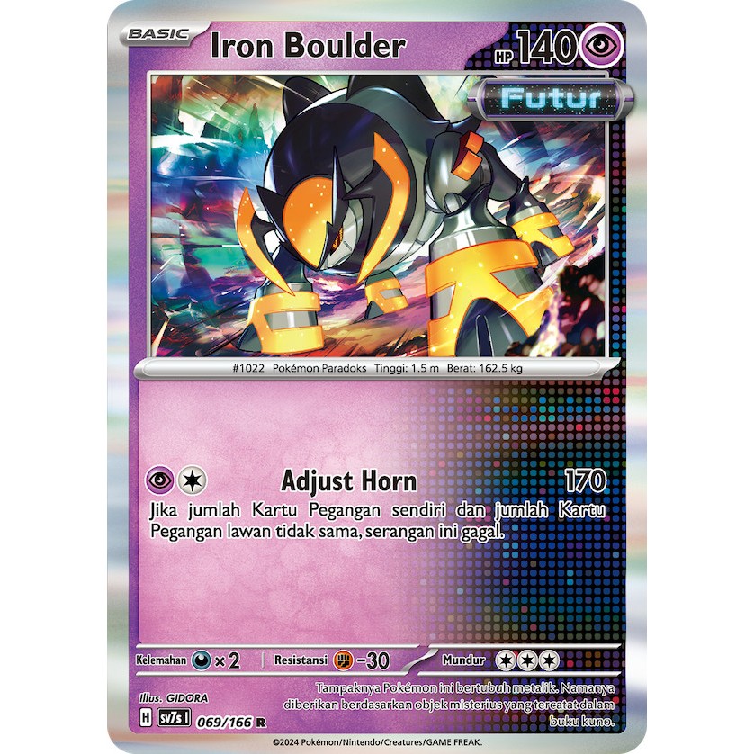 Jual Pokemon TCG Indonesia sv7s FOIL Iron Boulder 069/166 R | Shopee Indonesia