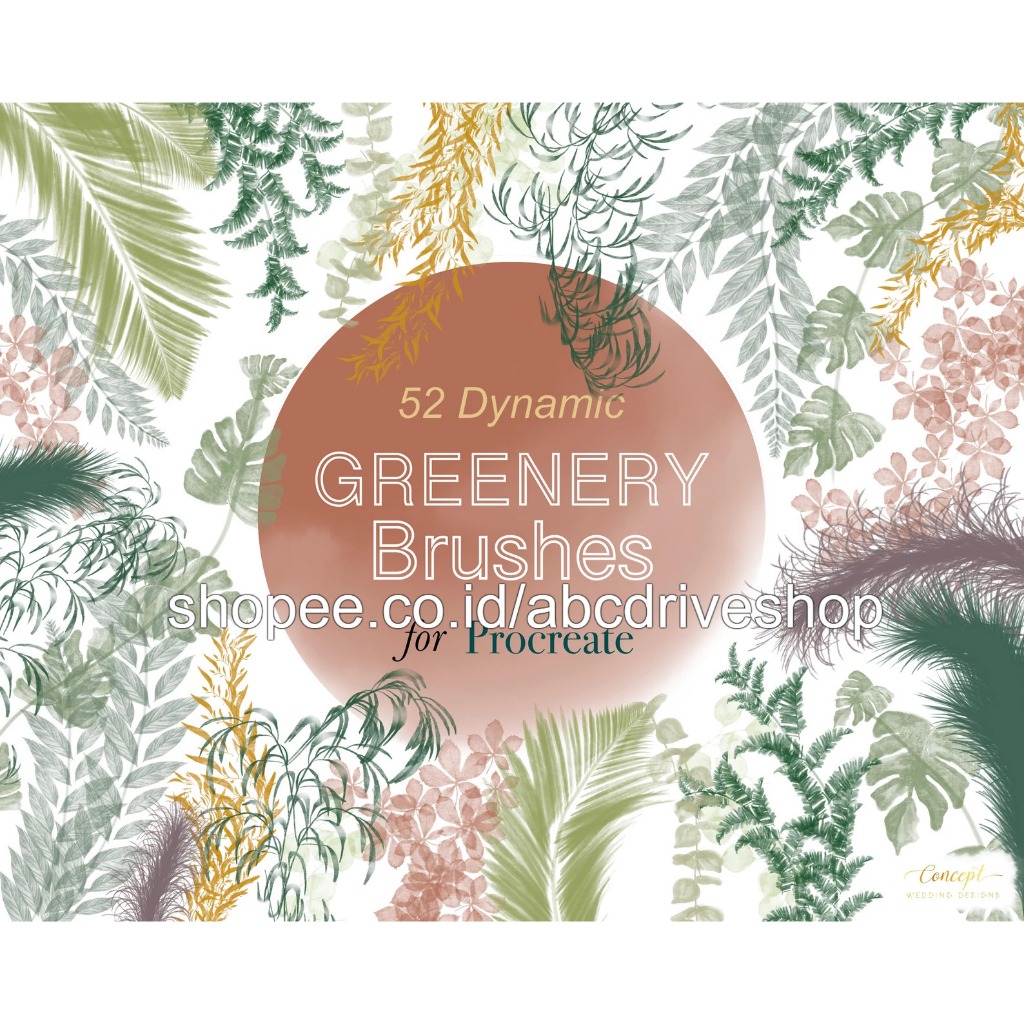 Jual Procreate Brush - 52 Dynamic Greenery Procreate Brushes | Shopee ...