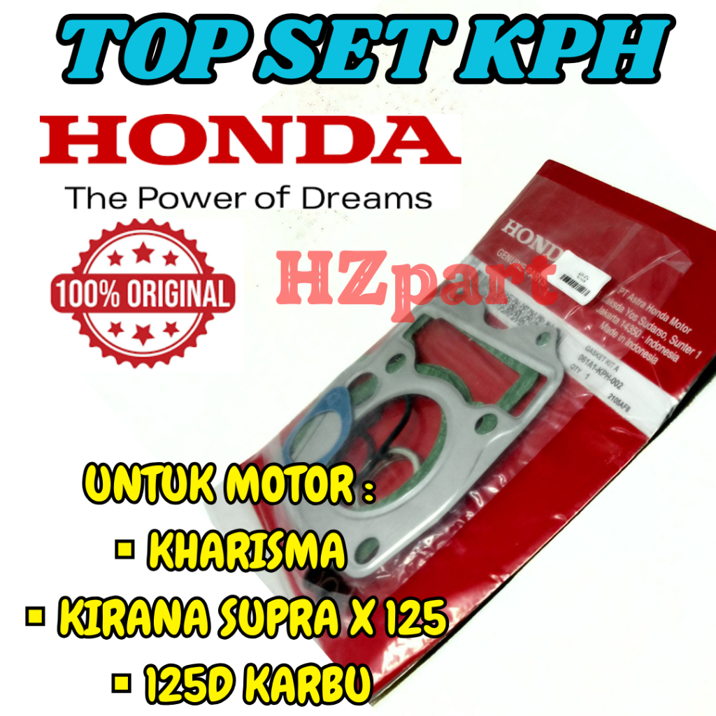 Jual ORIGINAL PAKING TOP SET KODE-KPH MOTOR HONDA KHARISMA KIRANA SUPRA ...