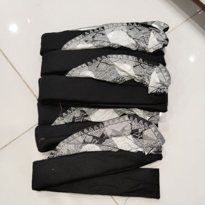 Jual Udeng Setengah Jadi Songket Bordir Poleng (Hitam Putih) | Shopee ...