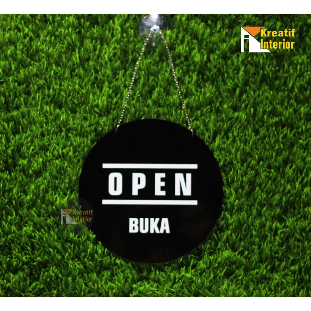 Jual akrilik bulat OPEN CLOSE / BUKA TUTUP tebal 2mm | Shopee Indonesia