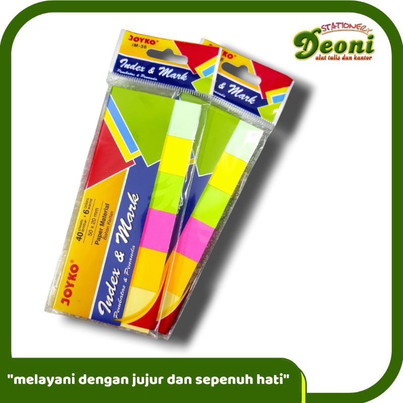 Jual JOYKO Sticky Note Post It IM-36 Pembatas Penanda 50*20mm 40sheet ...