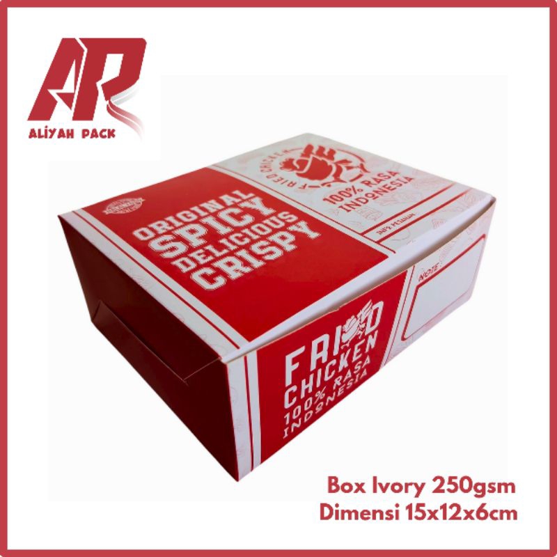 Jual Box Fried Chicken bahan Ivory putih food grade box ayam geprek ...