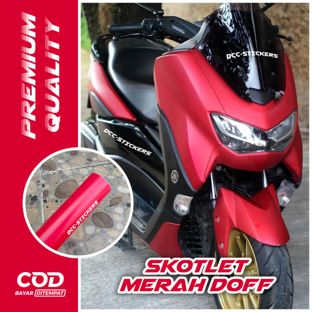 Jual Stiker Skotlet Merah Doff Matte Halus Cover Body Motor Premium ...