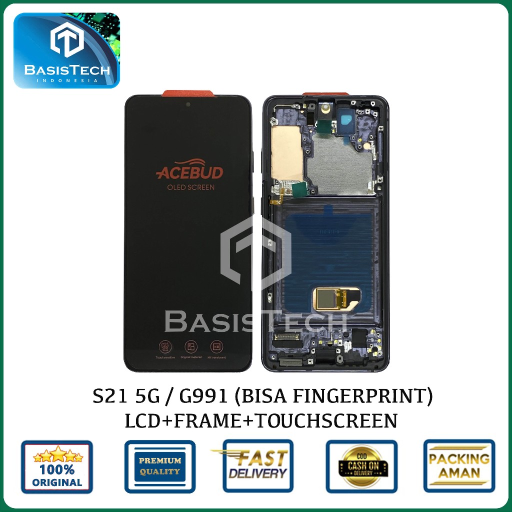 Jual LCD SAMSUNG S21 5G G991 OLED +FRAME BISA FINGERPRINT - ACEBUD ...