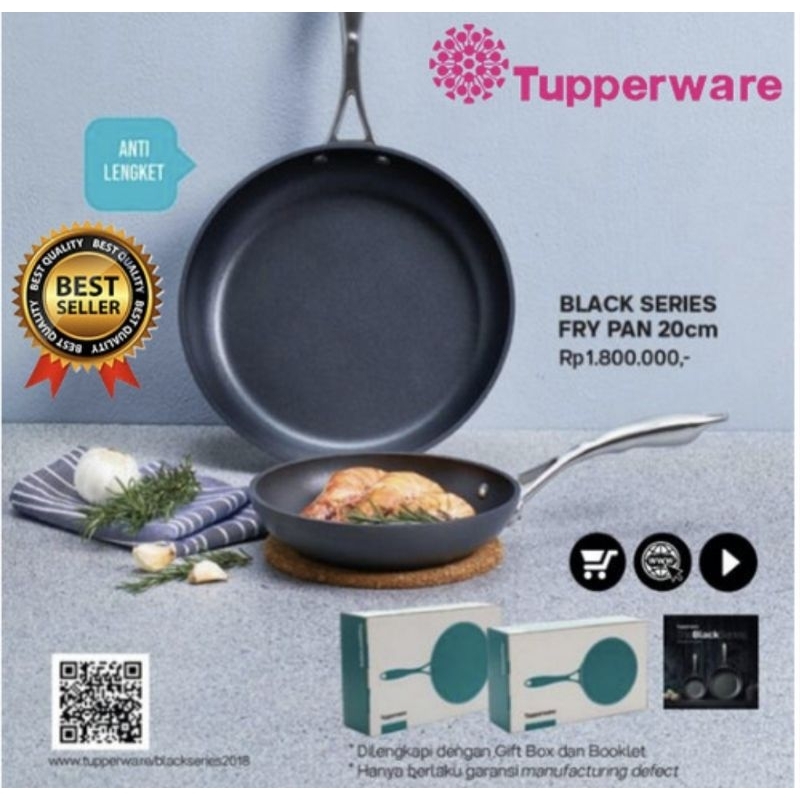 Jual Black series frypan wajan teflon stainless steel Tupperware ...