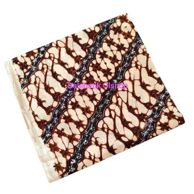 Jual Kain batik cap sogan Jogja motif parang kembang biron | Shopee ...