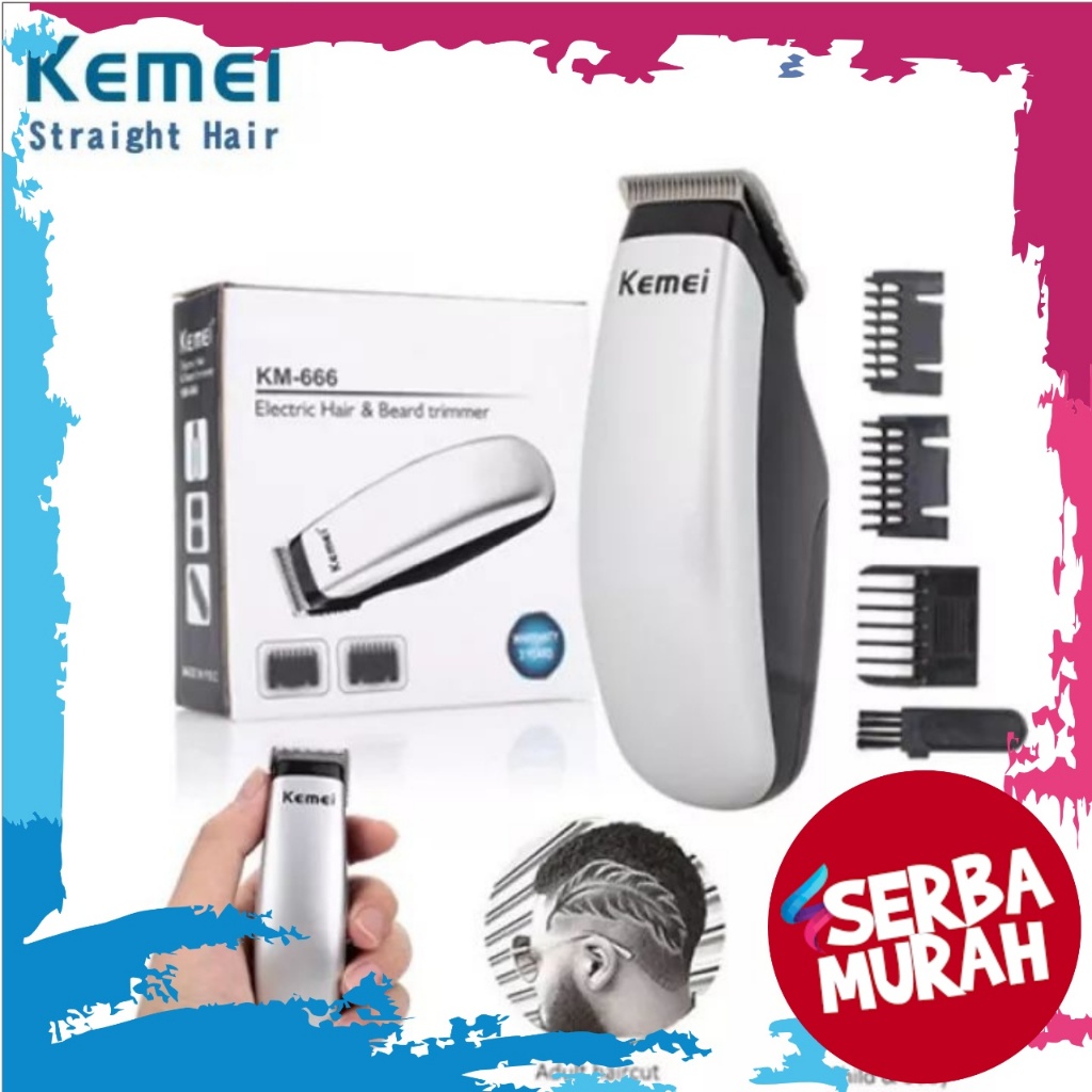 Jual Kemei Alat Mesin Cukur Shaver Mini KM 666 Hair Clipper Kumis ...