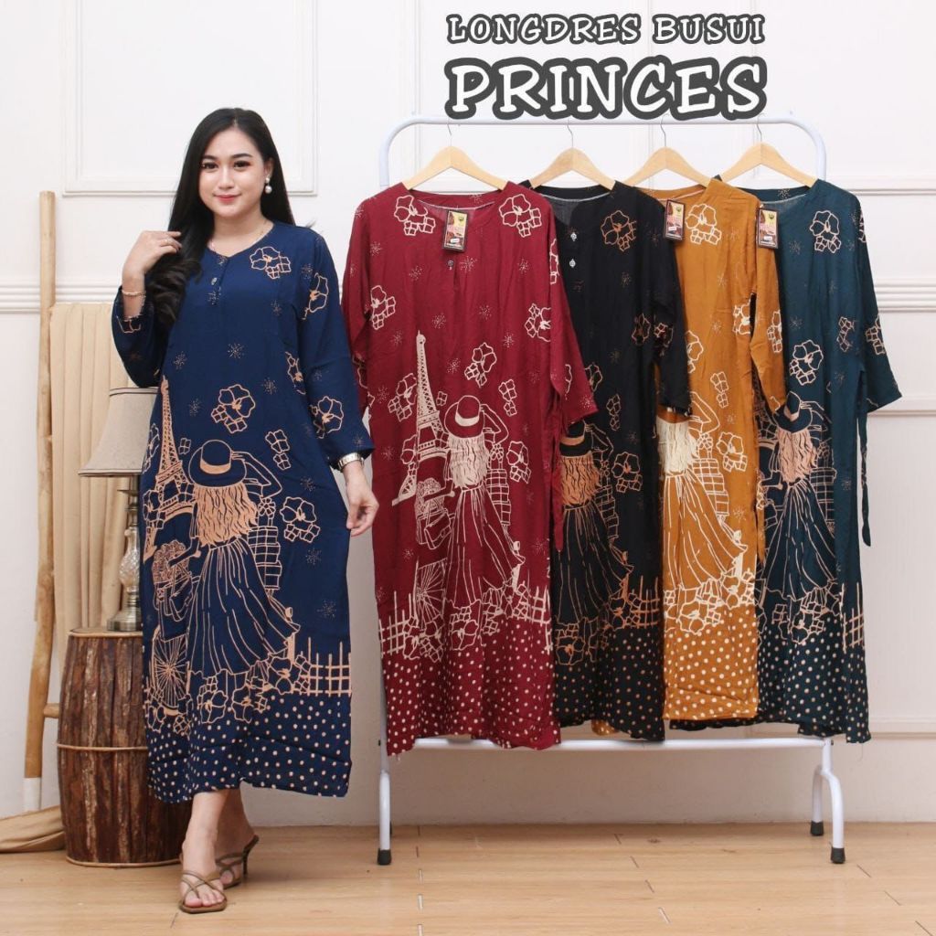 Jual DASTER LONG DRESS LUKIS WARNA BUSUI SANTUNG TEBAL ADEM DASTER ...