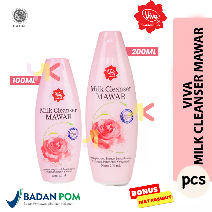 Jual Viva Milk Cleanser Mawar with VIT E, Collagen & Panthenol (tersedia 2 ukuran 100ml & 200 ml ...