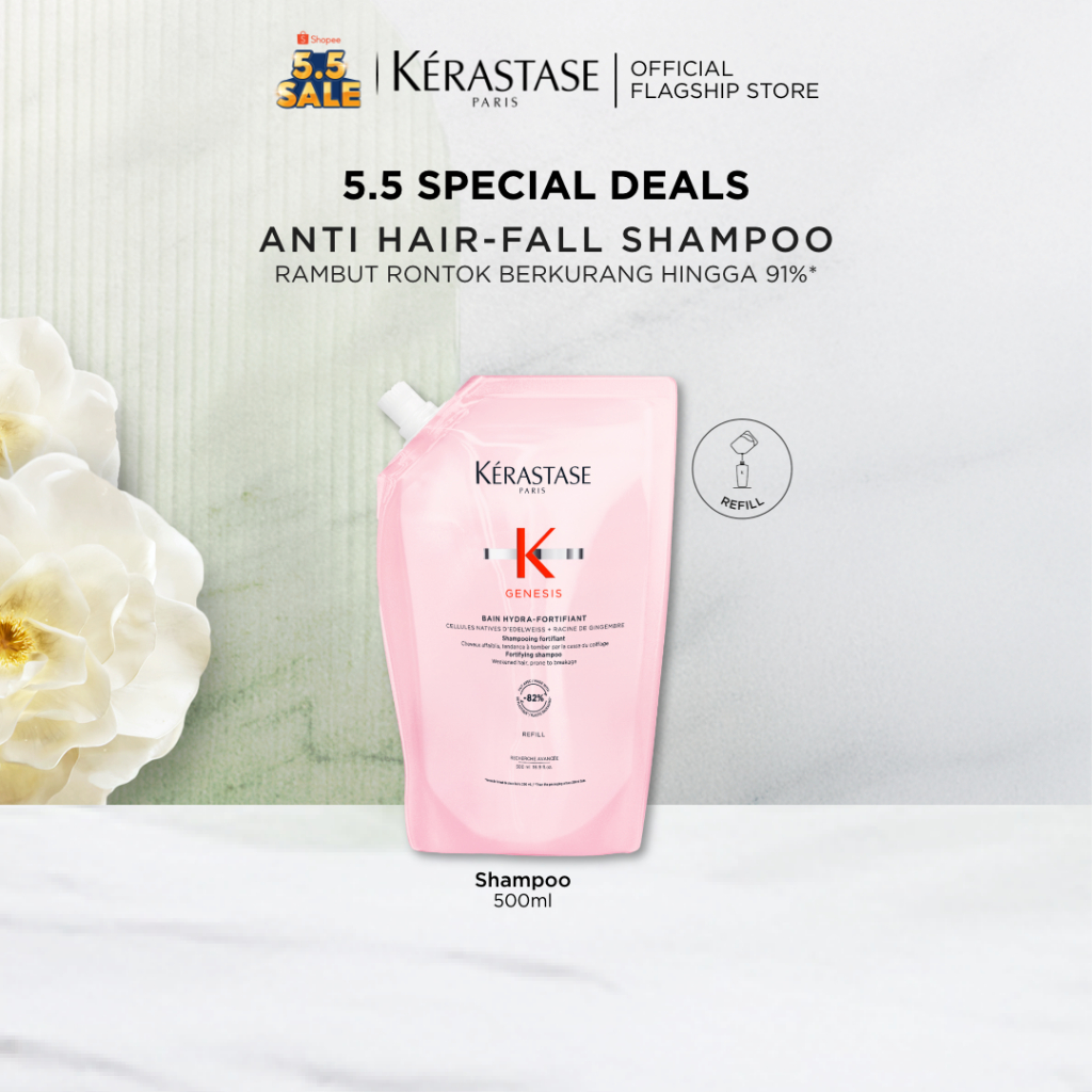 Jual Kerastase Bain Hydra Genesis 500ml Doypack Anti Hair Fall Shampoo ...