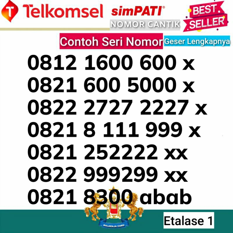 Jual NOMOR CANTIK TELKOMSEL SIMPATI SERI ANGKA HOKI SUPER MURAH 4G 5G LTE | Shopee Indonesia